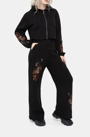 DISTURBIA Foxglove Zip Up Cropped Hoodie