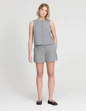 FINERY LONDON Sunny Cotton Gingham Shorts