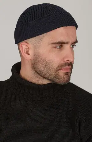 PAUL JAMES Lightweight Whitby Fisherman's Beanie - Navy