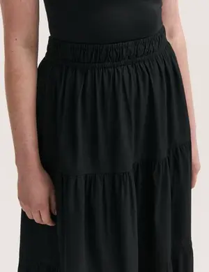 FINERY LONDON Harleen Cotton Tiered Midi Skirt
