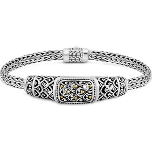 DEVATA Dragon Skin With Dragon Bone Chain Bracelet - Silver