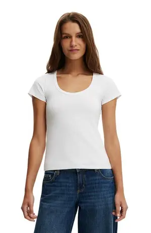 COTTON ON Everyday Smooth Scoop Neck Tee White