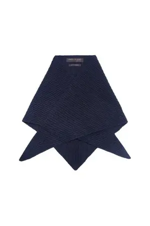 PAUL JAMES Lambswool Ribbed Triangle Scarf - Oxfordblue