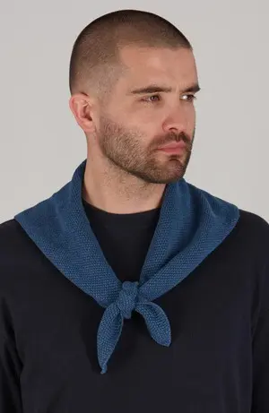 PAUL JAMES Cotton Textured Neckerchief Bluemel