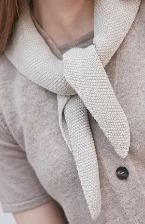 PAUL JAMES Cotton Textured Neckerchief - Oatmeal