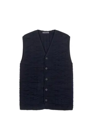 PAUL JAMES Cotton Quilted Knitted Gilet