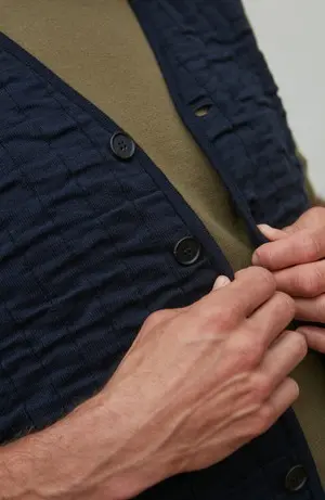 PAUL JAMES Cotton Quilted Knitted Gilet