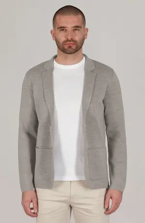 PAUL JAMES Lightweight Merino Wool Knitted Blazer - Barley