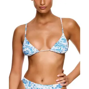 GOTTEX Summer Toile Triangle Bikini Top Swimsuit - Blue-white