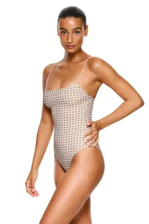 GOTTEX Love Notes Reversible Open Back One Piece Swimsuit