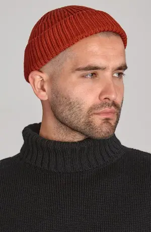 PAUL JAMES Craster Merino Fisherman Beanie - Spice