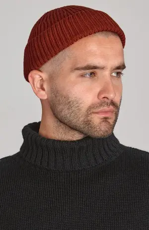 PAUL JAMES Craster Merino Fisherman Beanie - Spice