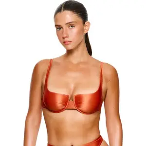 GOTTEX Satin Royale Underwire Bikini Top Swimsuit - Spice