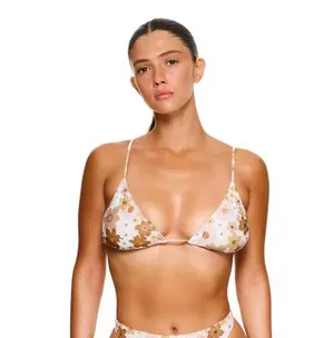 GOTTEX Nostalgic Bloom Triangle Bikini Top Swimsuit - Brown-haze