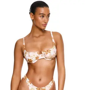 GOTTEX Nostalgic Bloom Underwire Bikini Top Swimsuit - Brown-haze