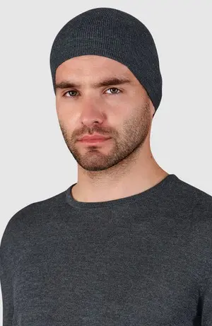 PAUL JAMES Neith Merino Wool Skull Cap Charcoal