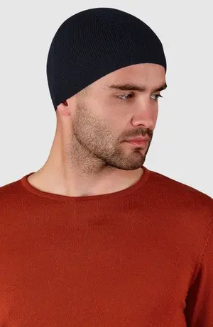 PAUL JAMES Neith Merino Wool Skull Cap - Navy