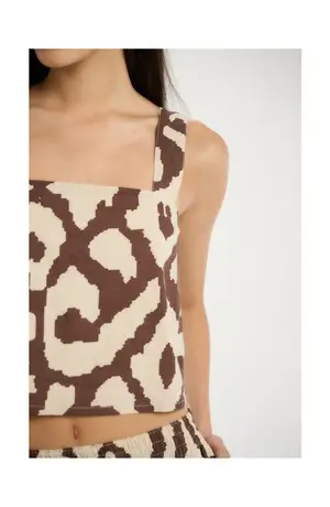 BEACH LIFE BY GOTTEX Resort Geo Drift Square Neck Crop Top Cover-up