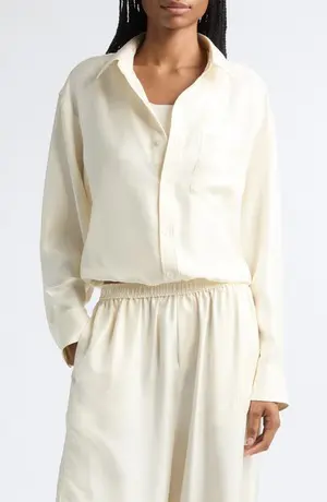Alexander Wang Silk Pre-styled Layered Cami Shirt - Ivory