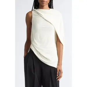 Alexander Wang Asymmetric Draped Twisted Top - Ivory