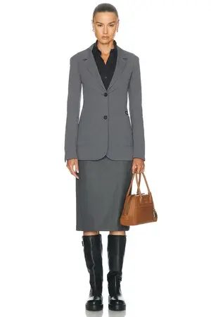 Miu Miu Popeline Stretch Washed Shirt In Black - Nero