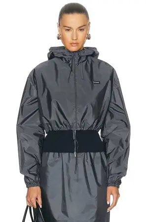 Miu Miu Piuma Carta Jacket In Grey