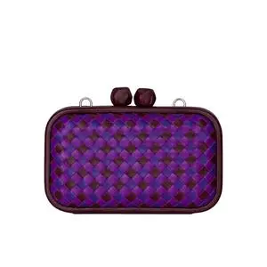F3ROG BY RANA Red / Purple Purple & Burgundy Woven Crossbody Kukki Clutch - Red/purple