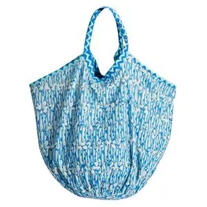 CASA ATELIER BY FERDINANDO FUSCO White / Blue Poseidon Maxi Bag In Cotton