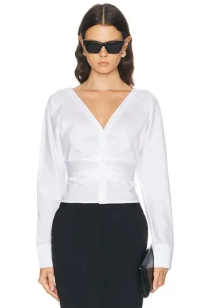 FLEUR DU MAL Ruched Poplin Shirt