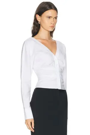 FLEUR DU MAL Ruched Poplin Shirt