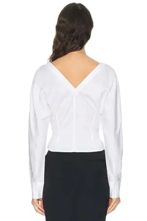 FLEUR DU MAL Ruched Poplin Shirt