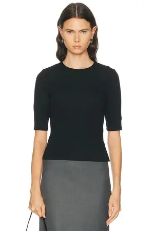 LESET Lauren Mid Sleeve Tee - Black
