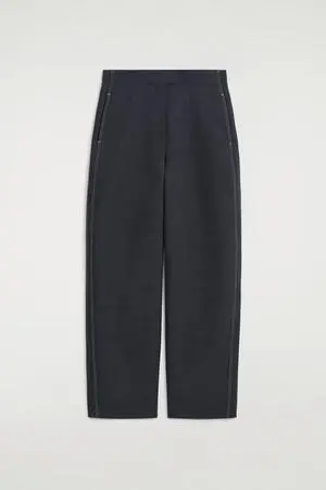 Cos Topstitched Barrel-leg Pants - Gray