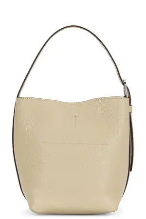 TOTEME Petite Belted Grained Leather Tote Bag In Cream - Cashew
