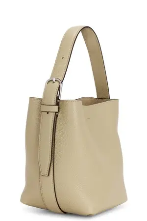 TOTEME Petite Belted Grained Leather Tote Bag In Cream - Cashew