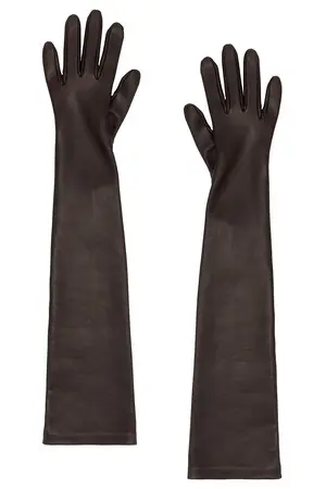 Khaite Remo Long Gloves - Brown