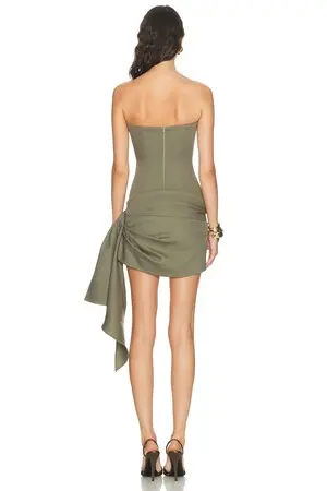 Alex Perry Strapless Drape Mini Dress - Sage