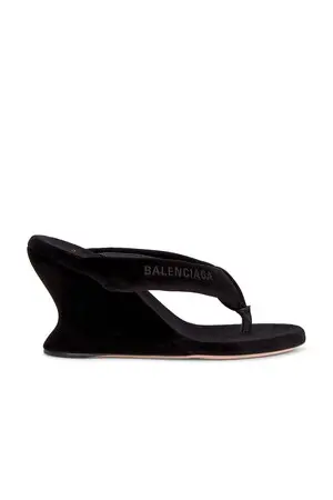 Balenciaga Gaeta Wedge Thong Sandal - Black