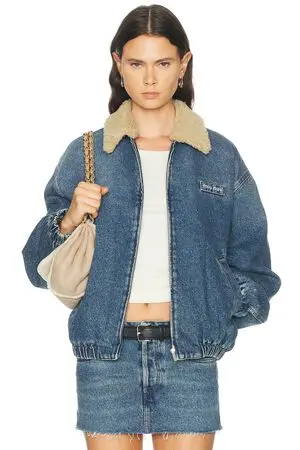 Miu Miu Denim Jacket In Blue - Bleu