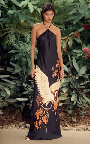 ROAME Tallulah Silk-blend Maxi Dress