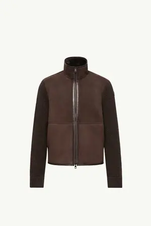 Moncler Wool Zip-up Cardigan - Brown