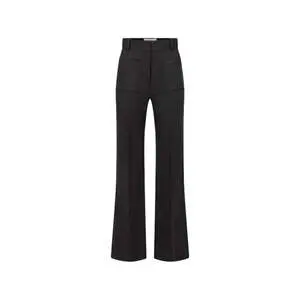 Victoria Beckham Grey Trousers High-waisted Trousers