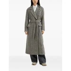 Brunello Cucinelli Grey Coats Double Breasted & Peacoats