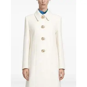 Gucci White Coats Single Breasted Coats - Cream
