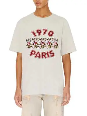 Kenzo Loose-fitting Cotton T-shirt With Wild Tiger Embroidery - Gray
