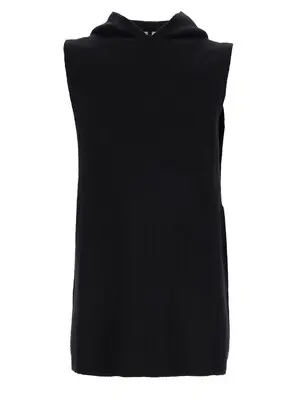 RICK OWENS Top Smanicato In Maglia Di Cashmere