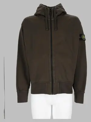 Stone Island Felpa Con Patch Logo - Brown