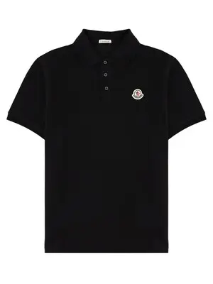 Moncler Polo In Cotone - Black