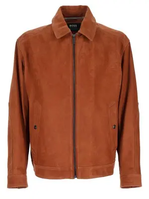 BOSS Giacca "minton" In Pelle - Brown