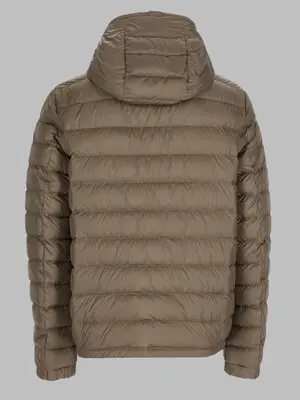 Moncler Piumino Corto "solienn" Con Cappuccio - Brown
